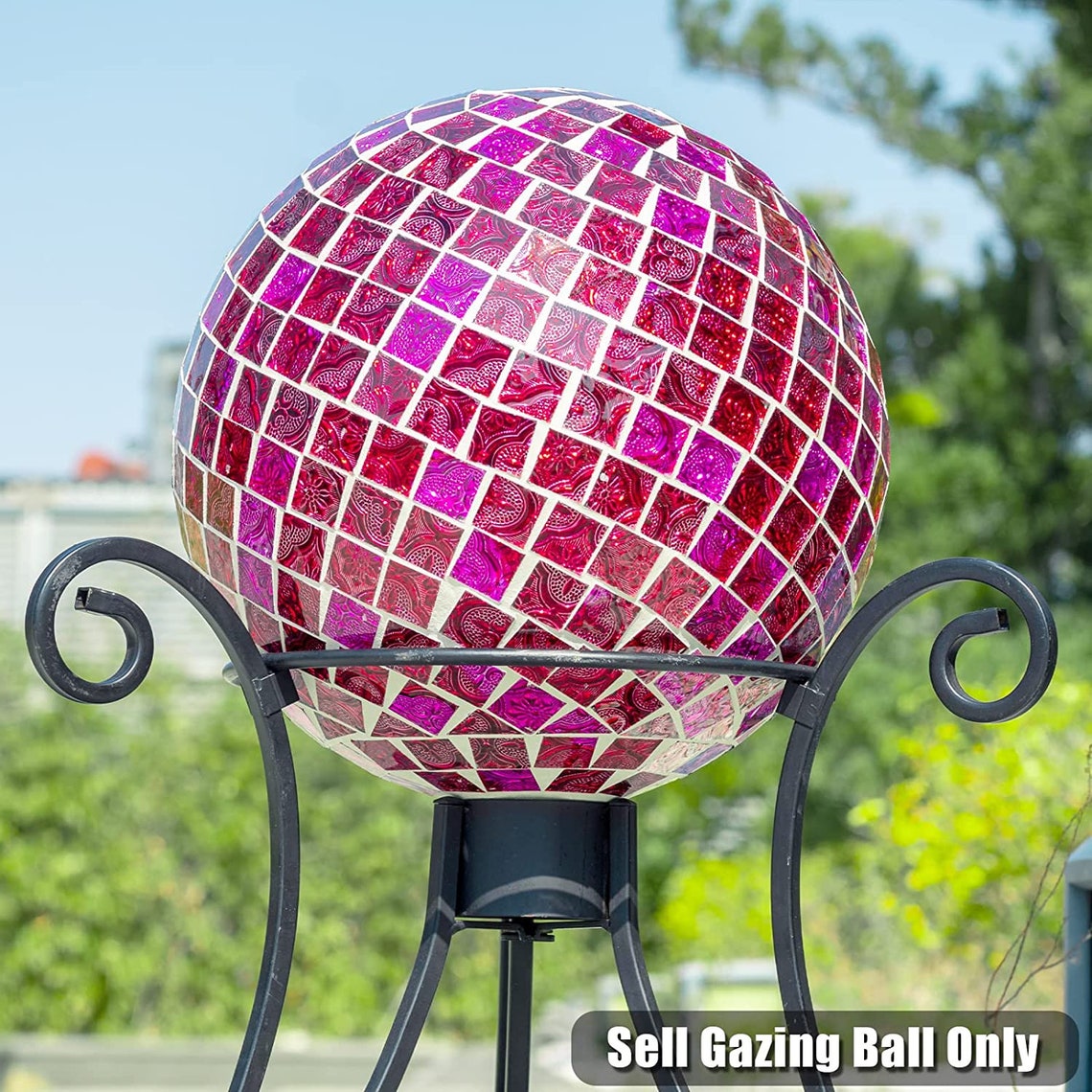 Gazing Ball, Glass Mosaic Gazing Balls Sphere for Garden Lawn Outdoor ...