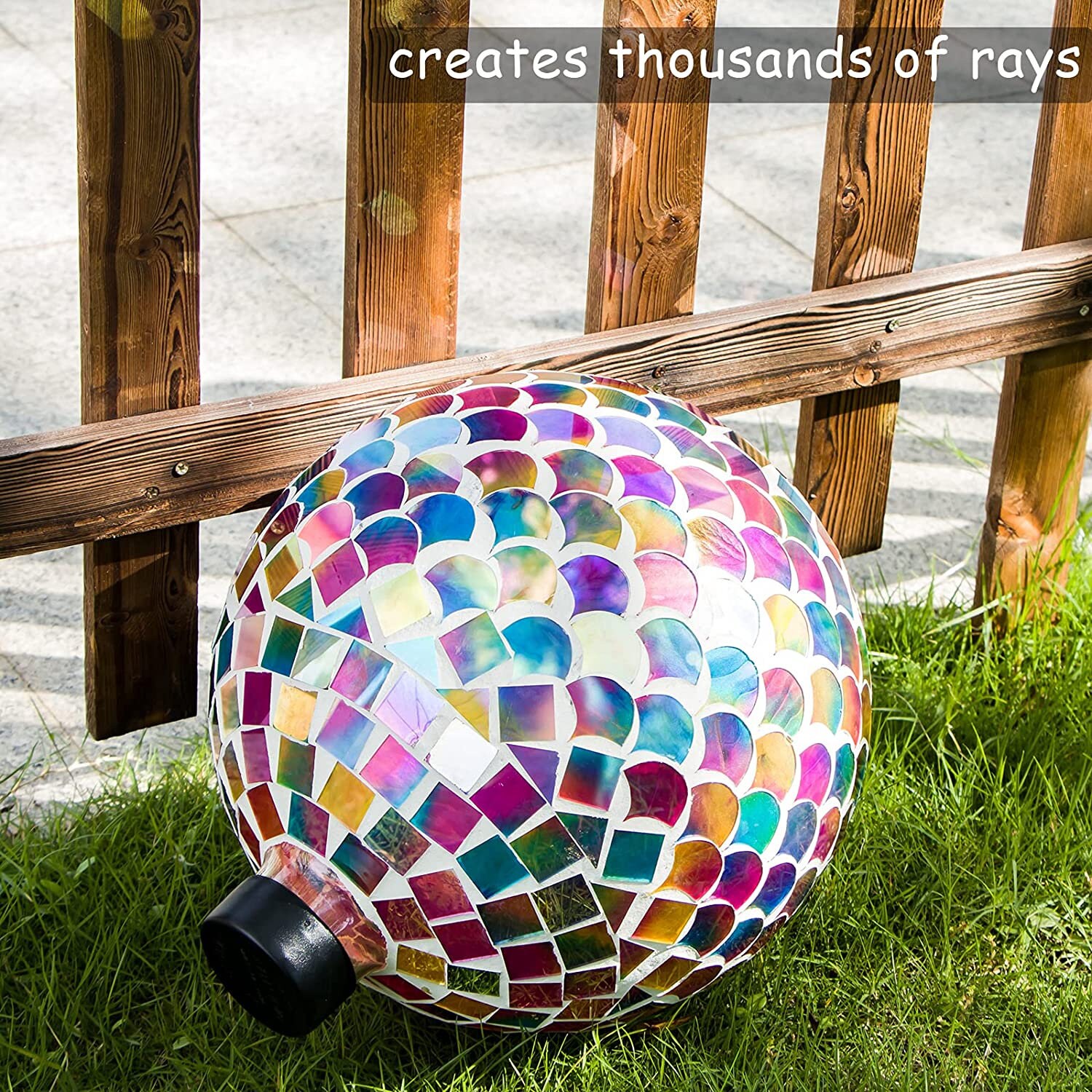 Gazing Ball, Glass Mosaic Gazing Ball Sphere for Garden, Outdoor ...
