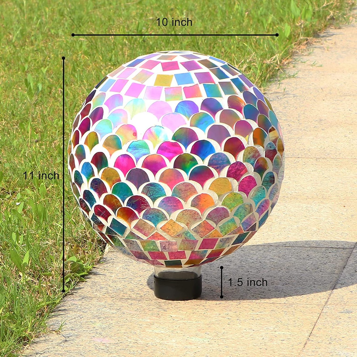 Gazing Ball, Glass Mosaic Gazing Ball Sphere for Garden, Outdoor ...