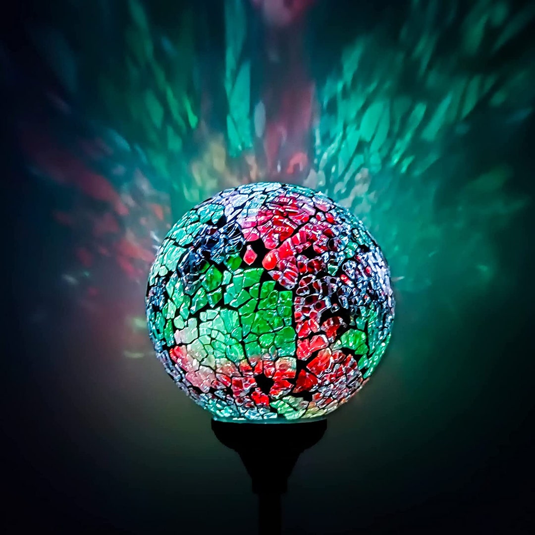 Solar Powered Light Outdoor Garden Decoration Ball Stakes, Mosaic Solar ...