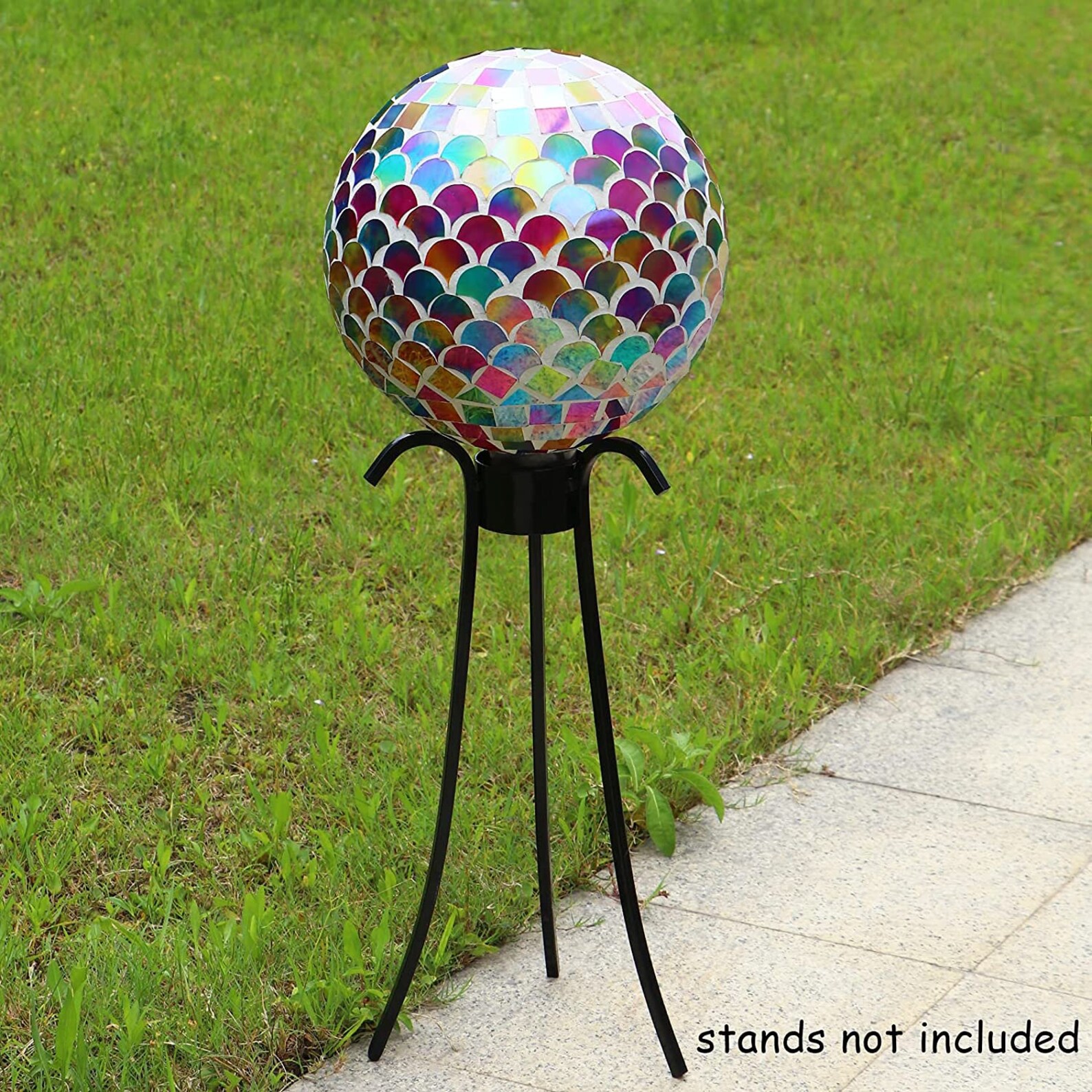 Gazing Ball, Glass Mosaic Gazing Ball Sphere for Garden, Outdoor ...
