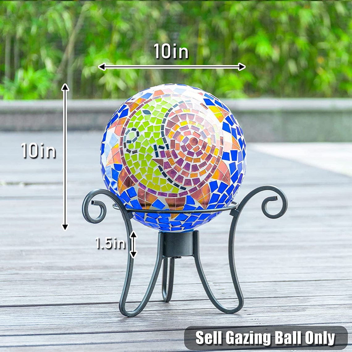 Glass Gazing Ball, Garden Globe Gazing Ball, Mosaic Glass Sphere for ...