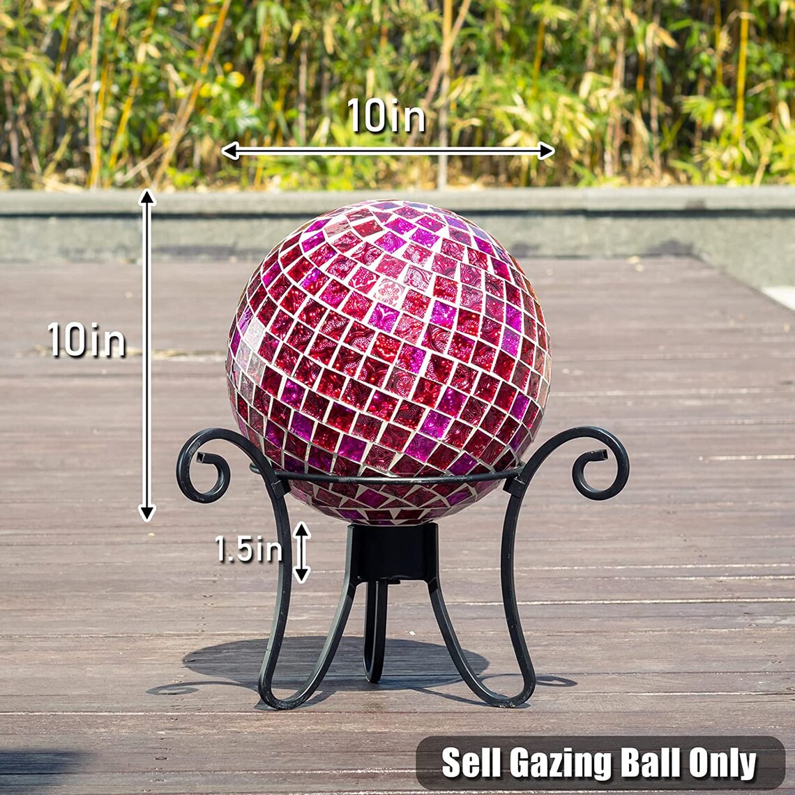 Gazing Ball, Glass Mosaic Gazing Balls Sphere for Garden Lawn Outdoor ...