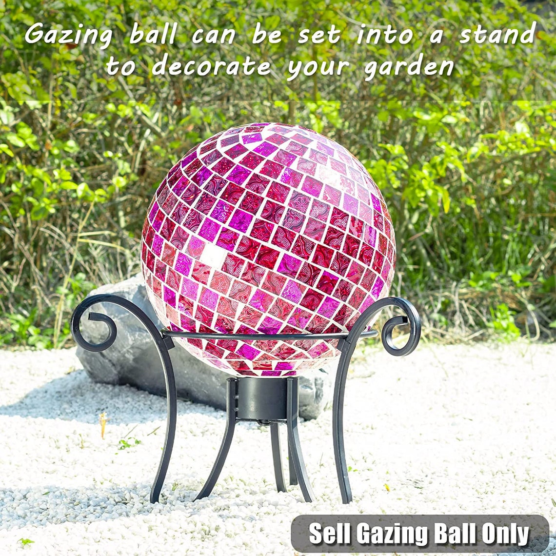 Gazing Ball, Glass Mosaic Gazing Balls Sphere for Garden Lawn Outdoor ...