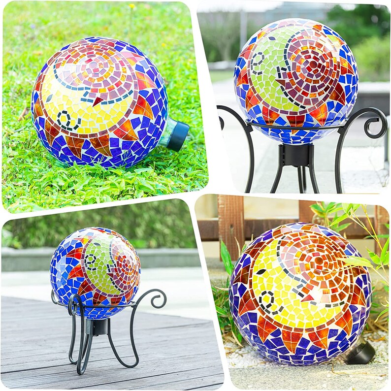 Glass Gazing Ball, Garden Globe Gazing Ball, Mosaic Glass Sphere for ...