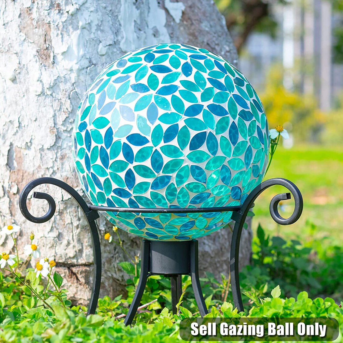 Solar Garden Lights Outdoor Decorative - Solar Gazing Ball Mosaic ...