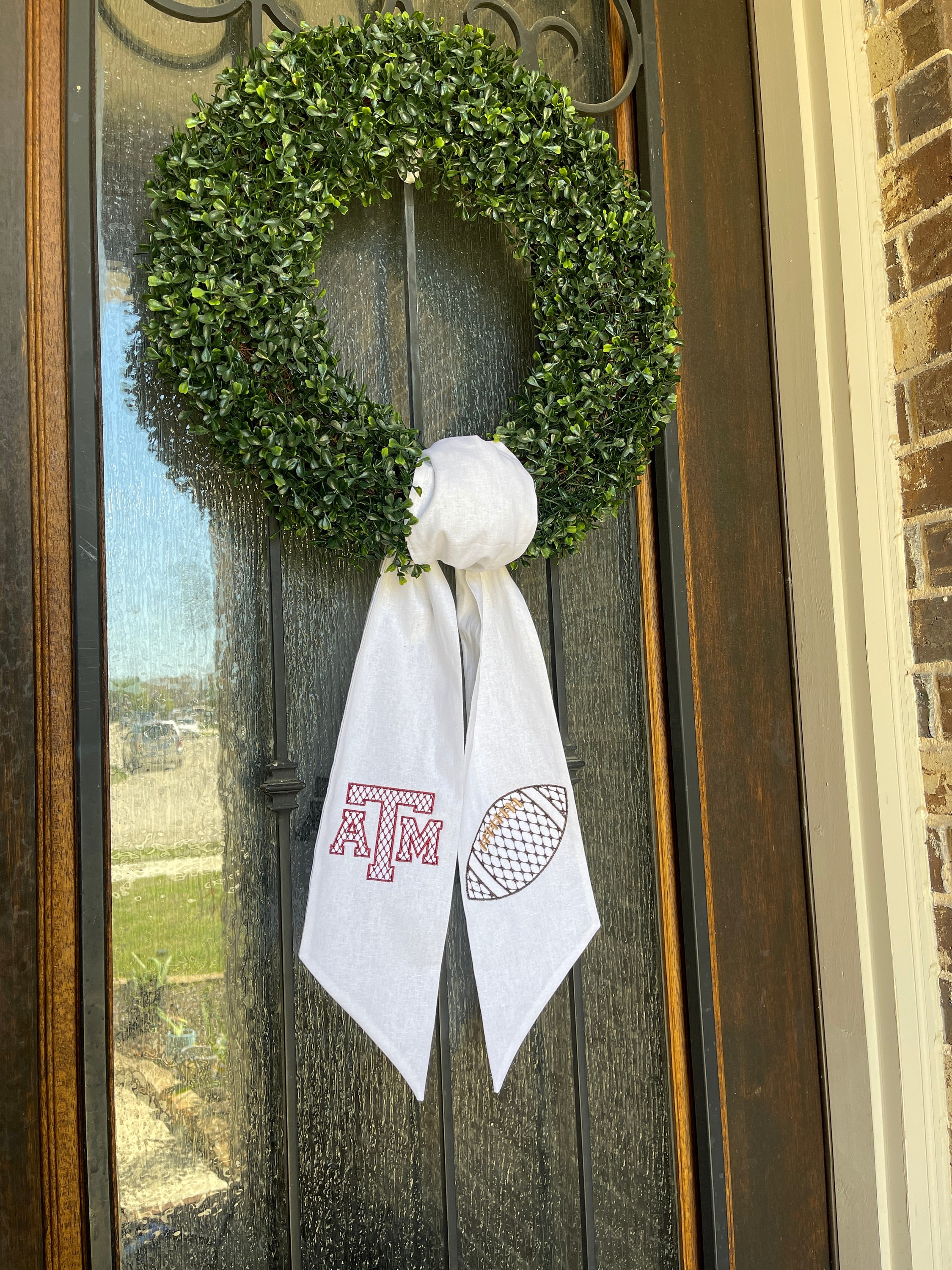 Texas A&M Football Wreath Sash ; Front Door Wreath Sash, Monogramed ...