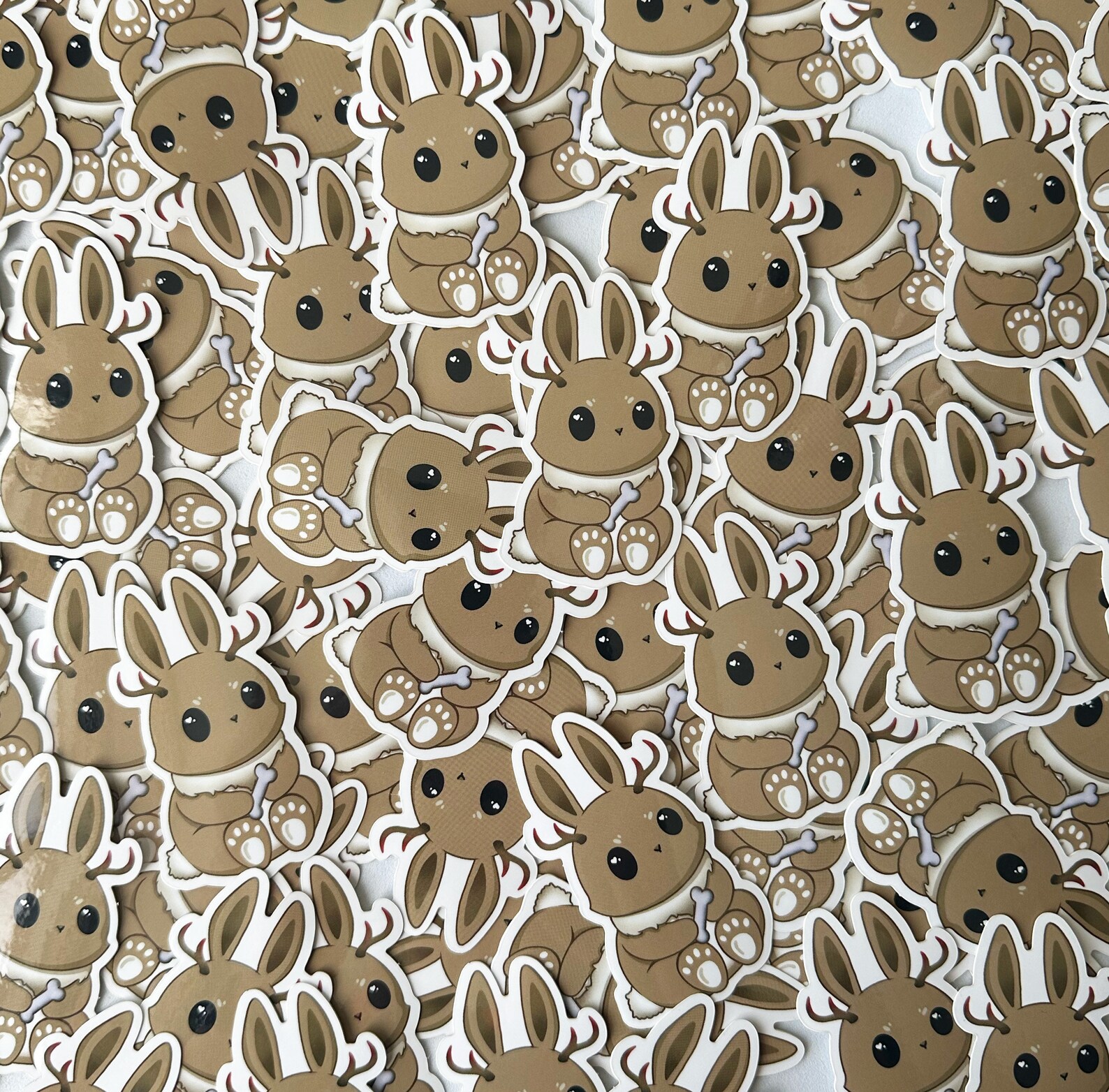 Jackalope Bunny Rabbit Cryptid Glossy Sticker | Kawaii Paranormal ...