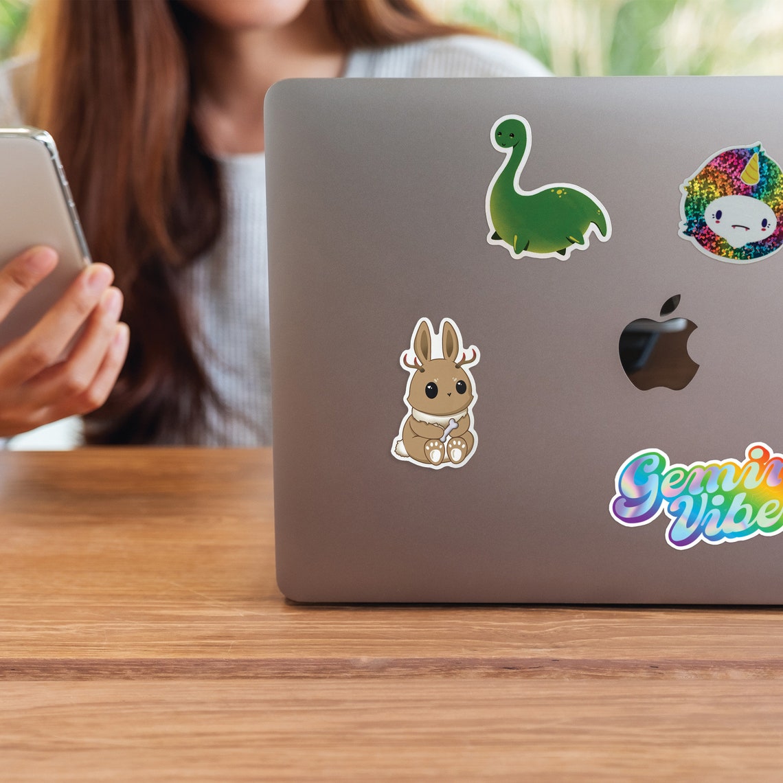 Jackalope Bunny Rabbit Cryptid Glossy Sticker Kawaii Paranormal ...