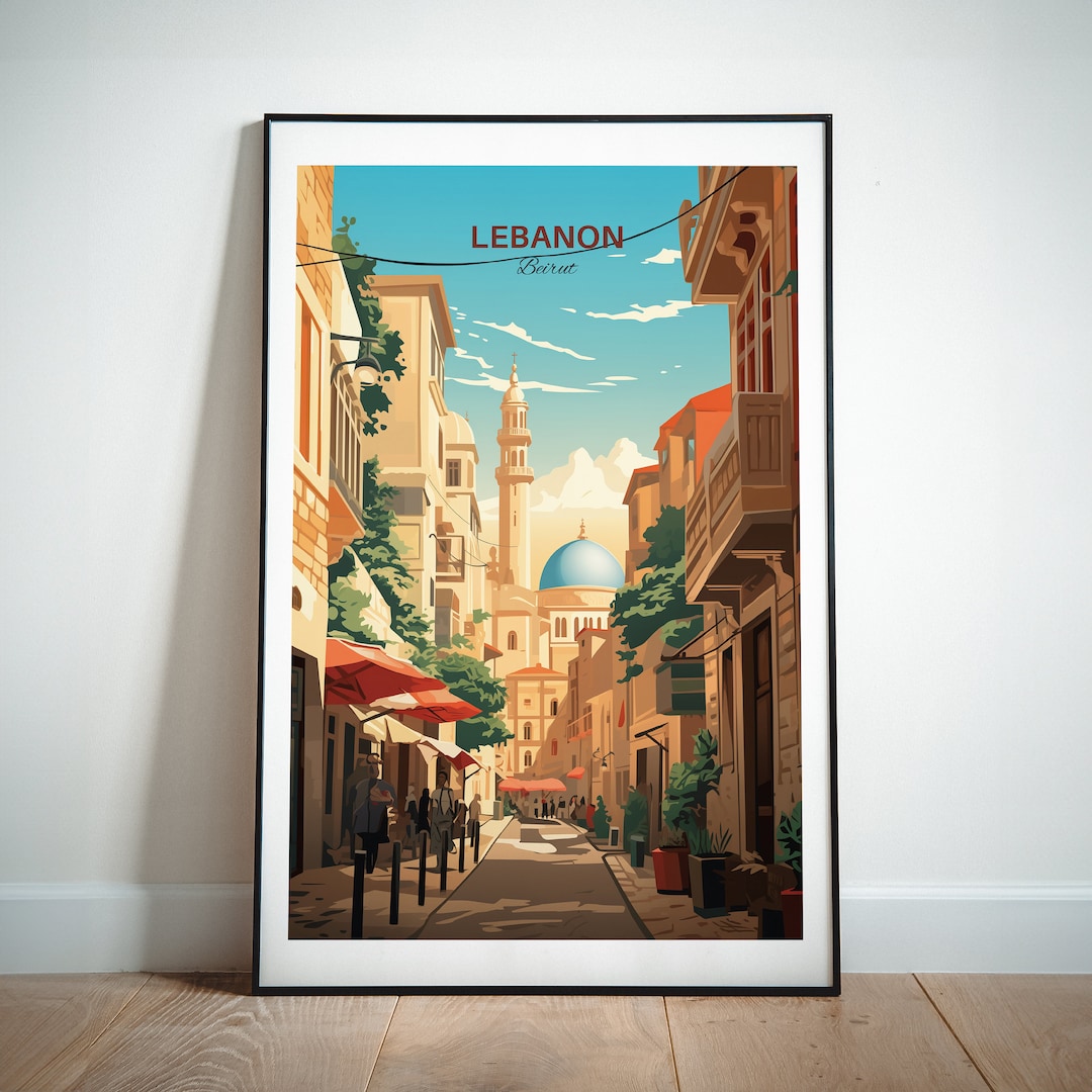 Lebanon Travel Poster, Beirut Lebanon, Canvas Wall Art, High Quality ...