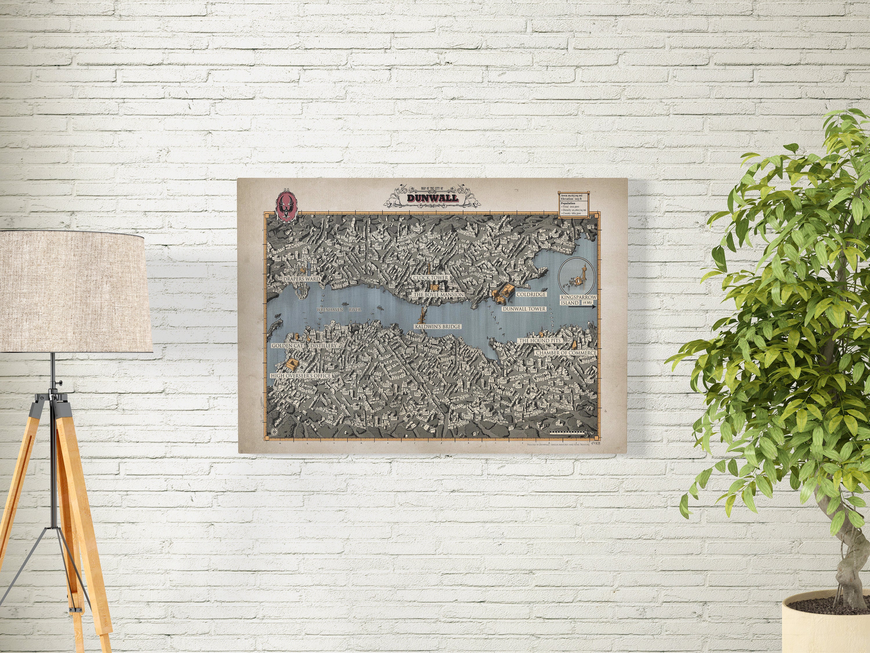 Dishonored Dunwall Map Poster, Game Posters, Canvas Wall Art, High ...