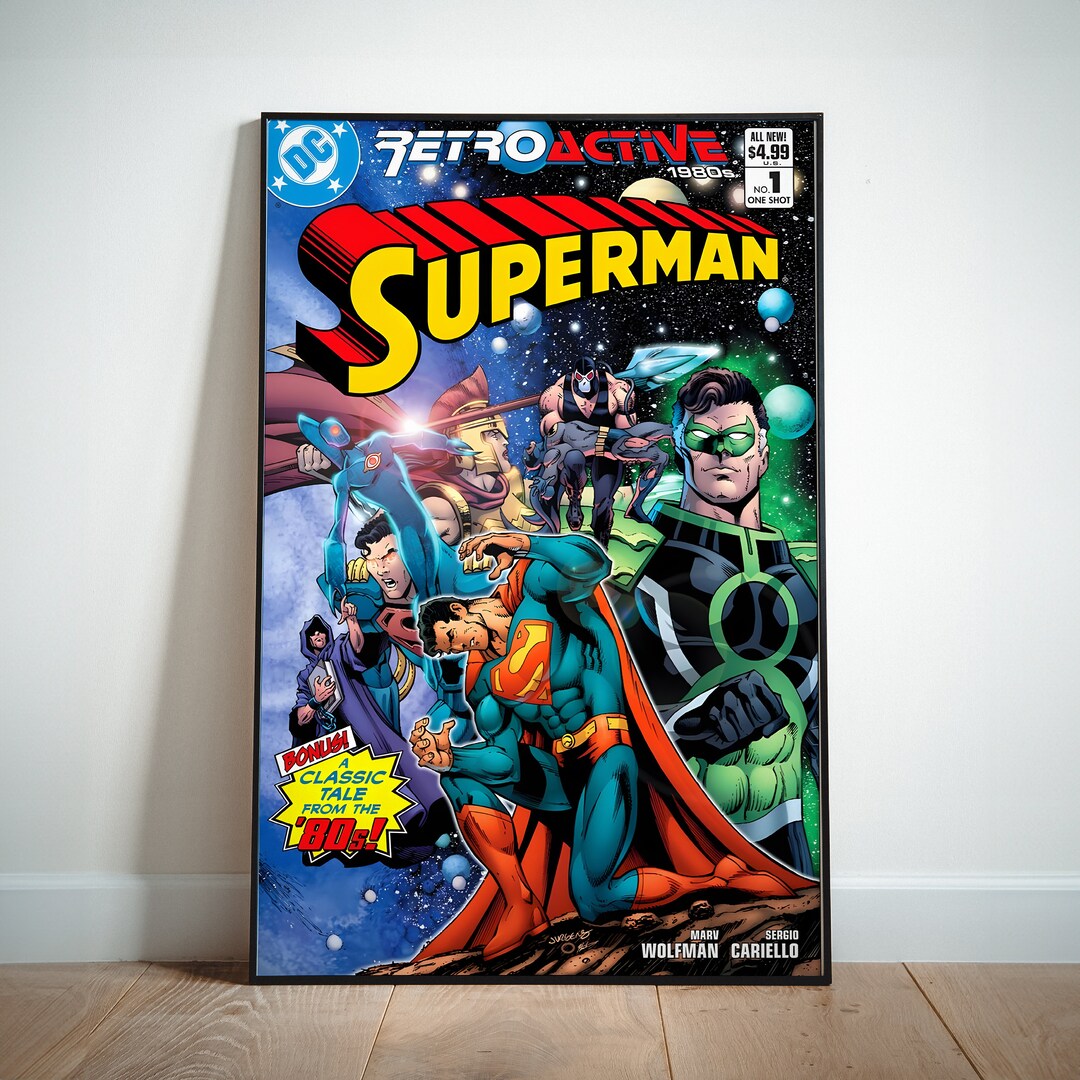 Superman Comic Poster, DC Comics Poster, DC Canvas Wall Art, Canvas ...