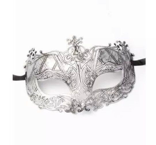 Silver Masquerade Cosplay Silver Mask Halloween Fancy Dress Burlesque ...
