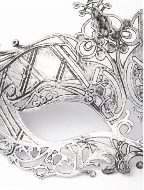 Silver Masquerade Cosplay Silver Mask Halloween Fancy Dress Burlesque ...