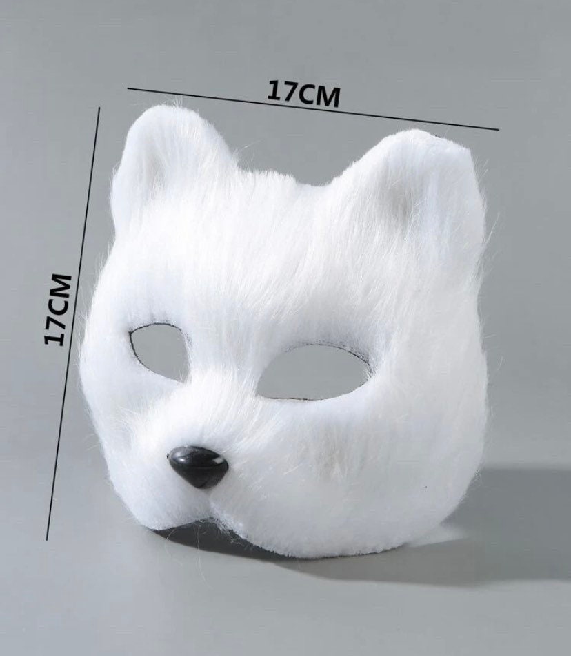 White Fox Masquerade Animal Cosplay Fox Mask Furry - Etsy