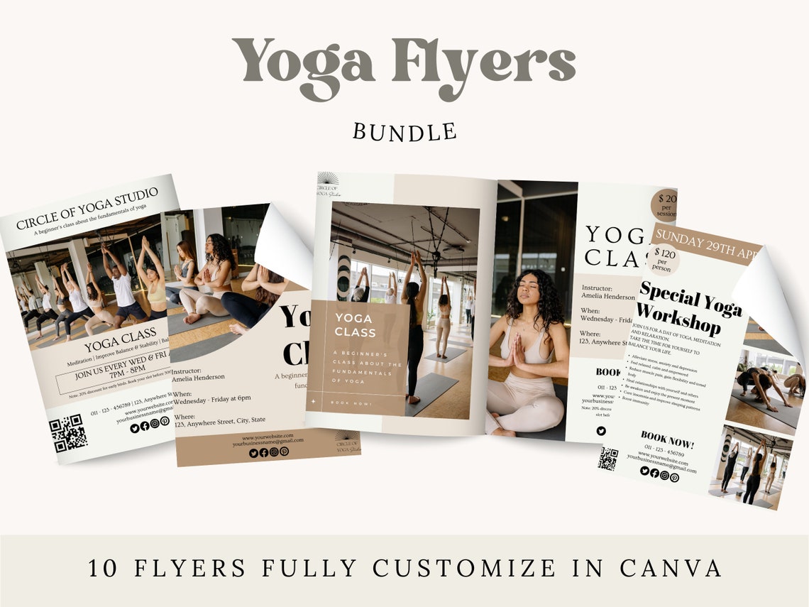 Yoga Flyer Template | Fitness Flyer | Editable Yoga Template | Health ...