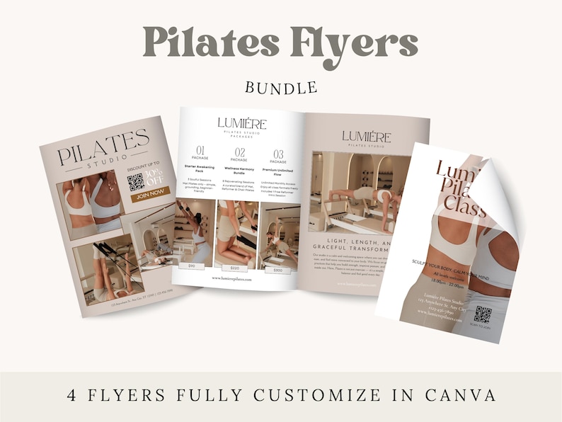 Pilates Studio Flyer Template | Health and Wellness Marketing | Yoga ...