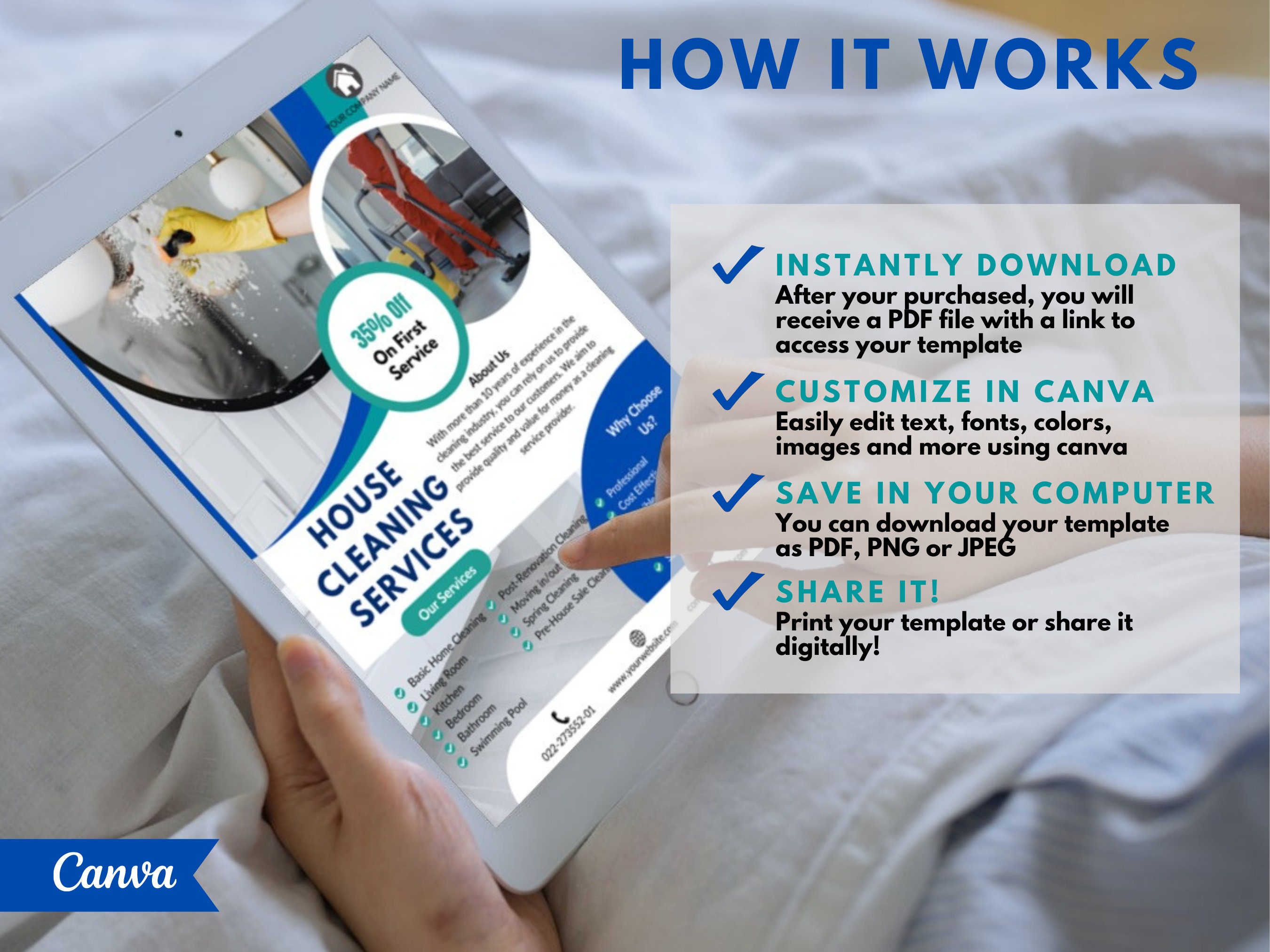 Cleaning Flyer | Cleaning Service Poster | Housekeeping Flyer | DIY ...