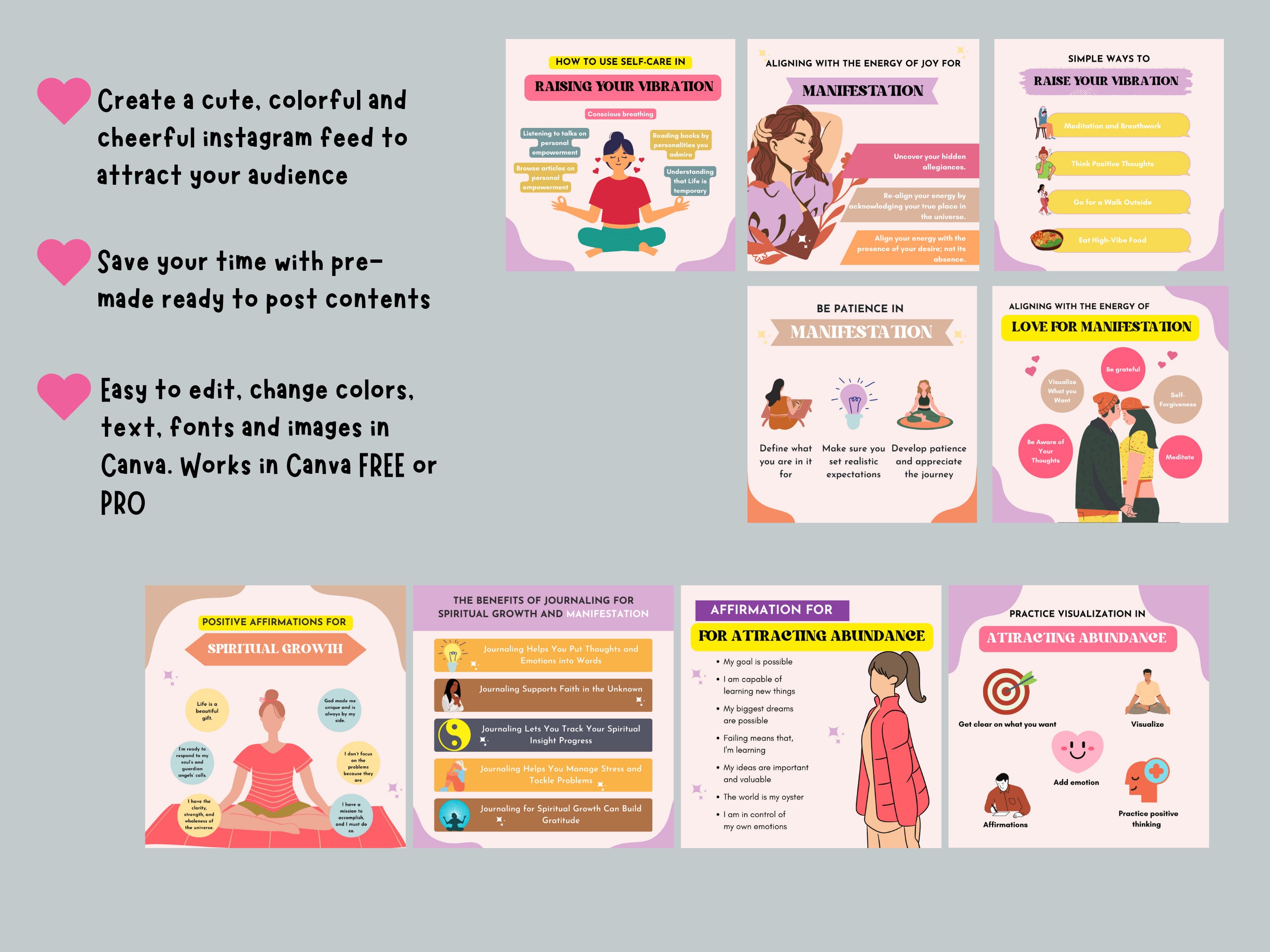 30 Life Coach Infographics Instagram Templates | Law of Attraction ...