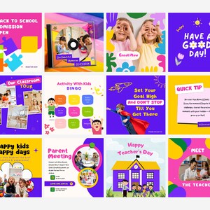 40 Kids Education Instagram Post Canva Template Vol 2 | Early Education ...