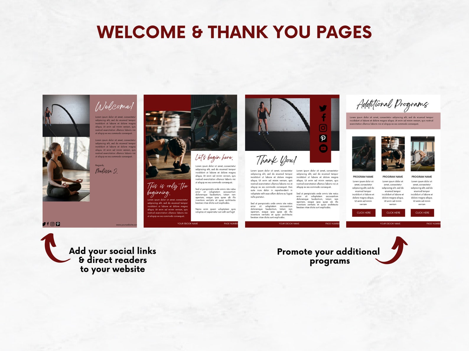 Fitness Program Template Canva | Fitness Ebook Template | Personal ...