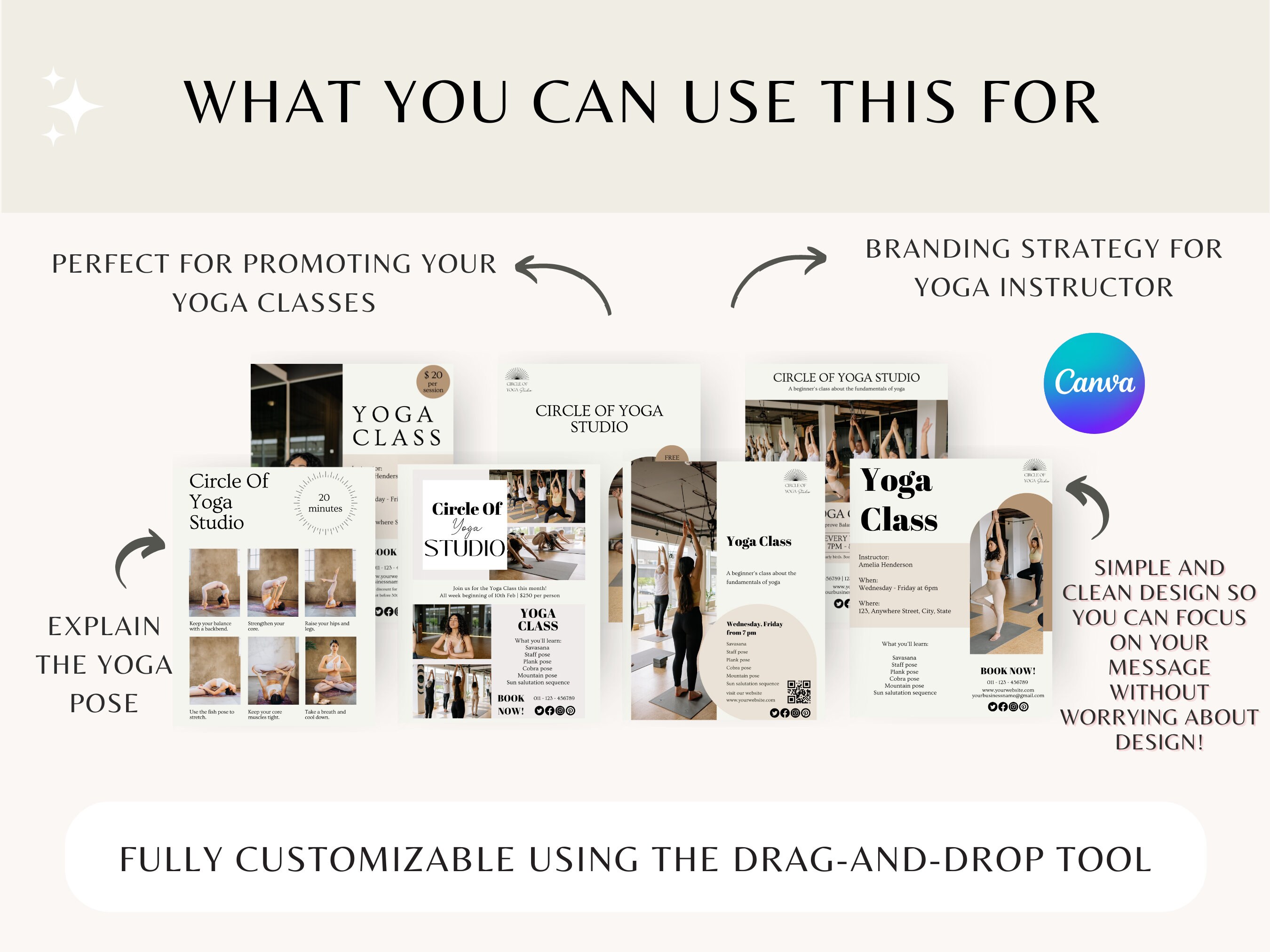 Yoga Flyer Template | Fitness Flyer | Editable Yoga Template | Health ...