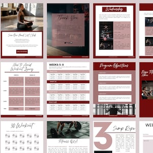 Fitness Program Template Canva | Fitness Ebook Template | Personal ...