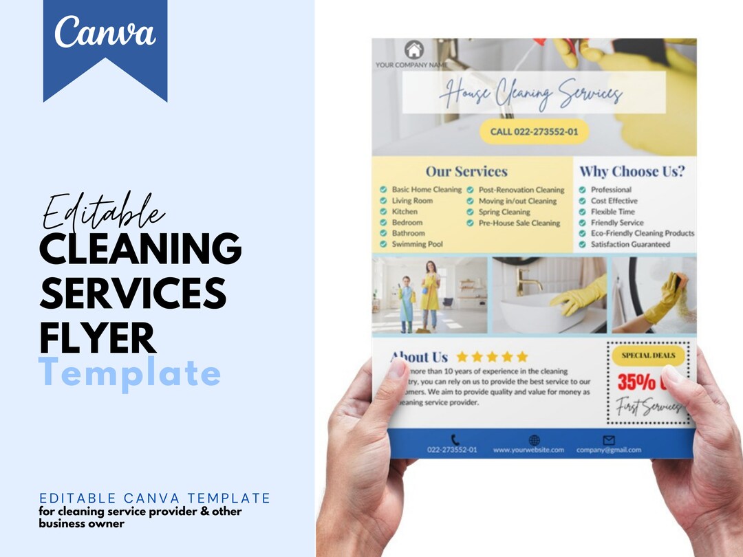 Cleaning Flyer | Cleaning Service Poster | Housekeeping Flyer | DIY ...