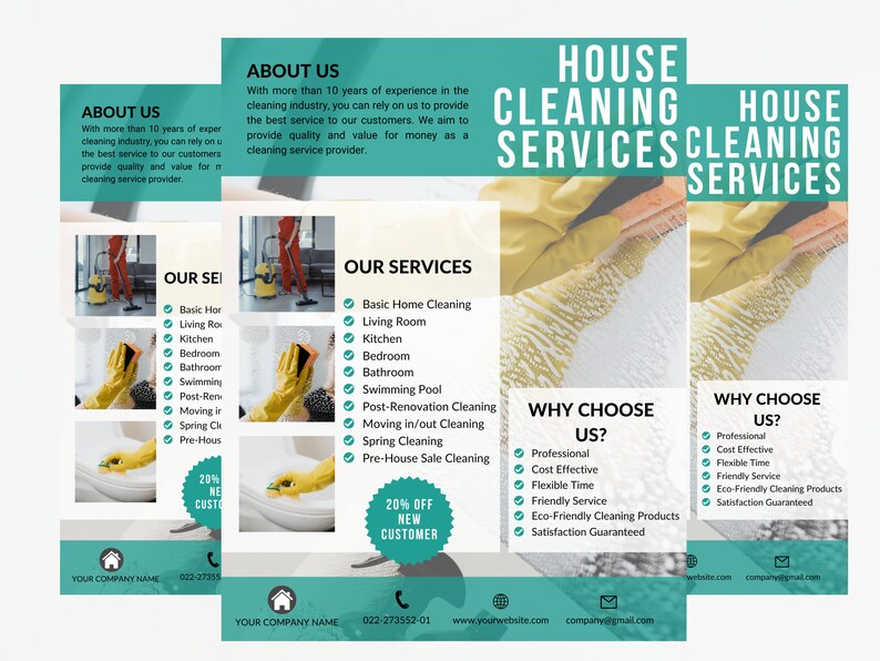 Editable Cleaning Services Flyer Template | Canva Printable (digital ...