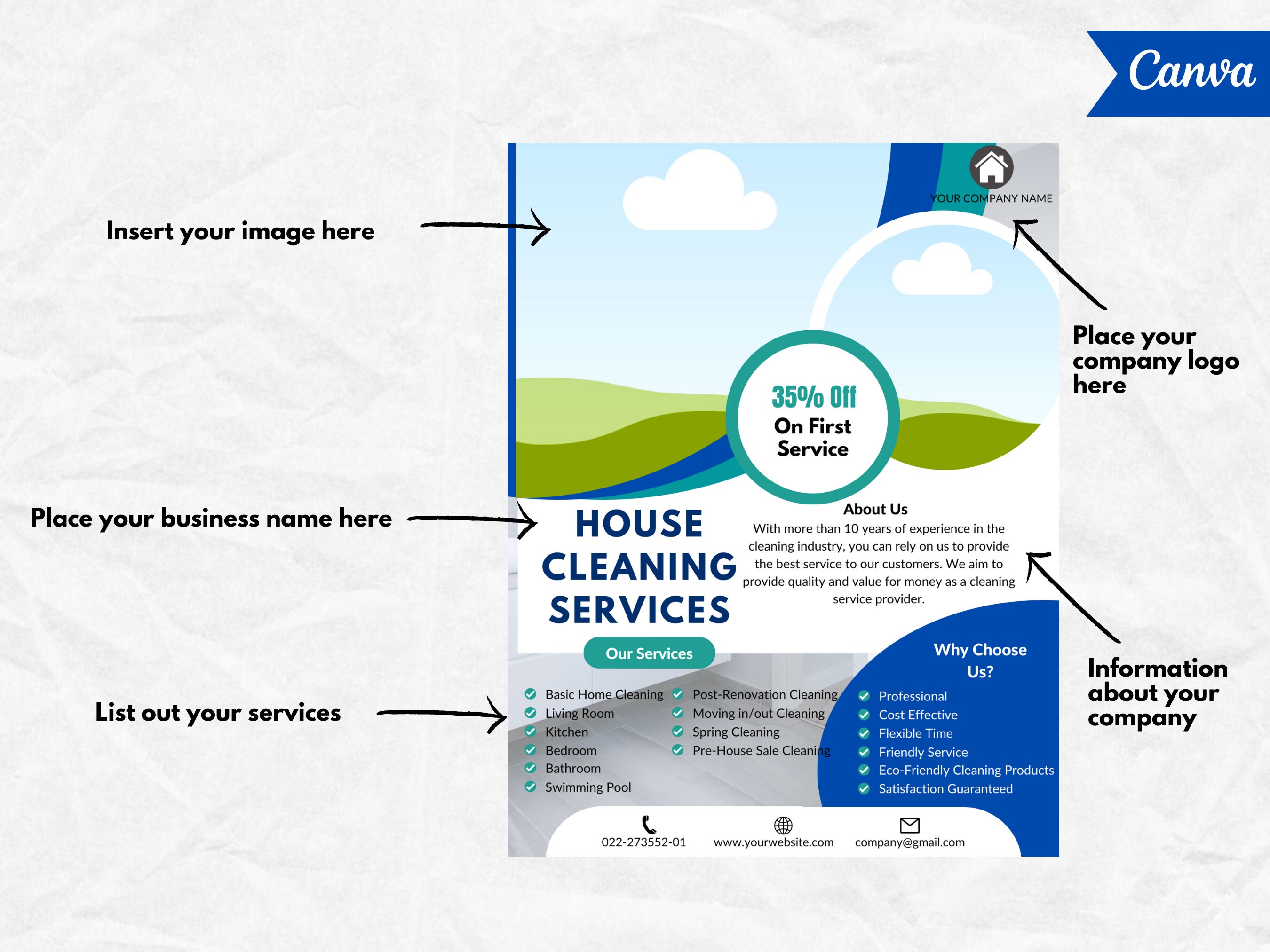 Cleaning Flyer | Cleaning Service Poster | Housekeeping Flyer | DIY ...