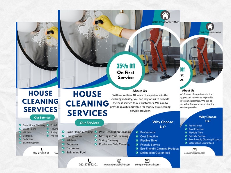 Cleaning Flyer | Cleaning Service Poster | Housekeeping Flyer | DIY ...