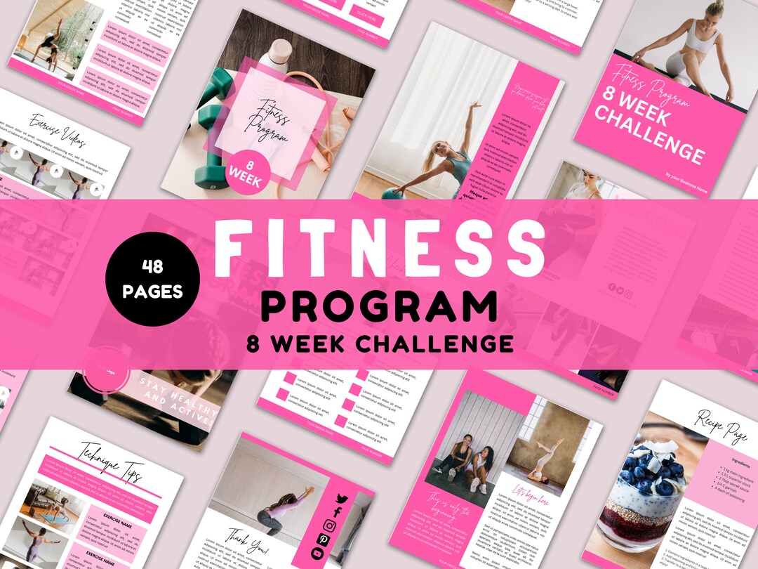 Fitness Program Template Canva | Fitness Ebook Template | Personal ...
