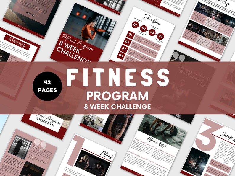 Fitness Program Template Canva | Fitness Ebook Template | Personal ...