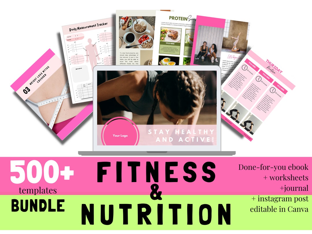 500+ Fitness Nutrition Template BUNDLE | Personal Trainer Template ...