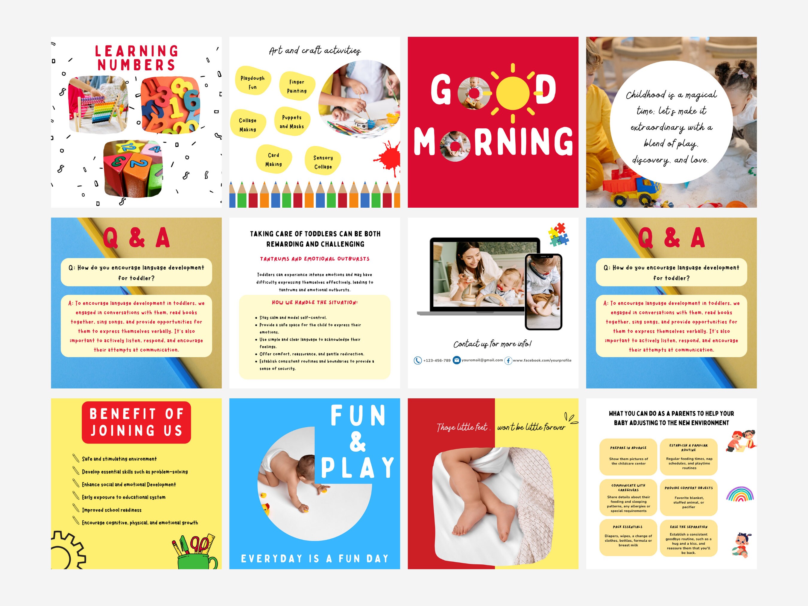 30 Kids Education Instagram Canva Template | Early Education ...