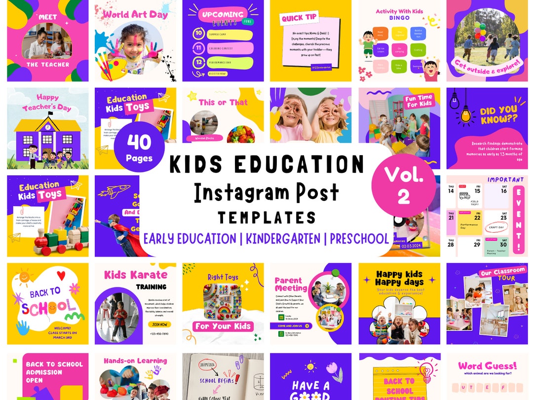 40 Kids Education Instagram Templates | School Kids Content | Canva ...