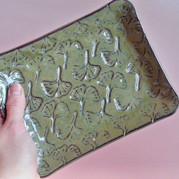 Green Ginkgo Pottery - Etsy
