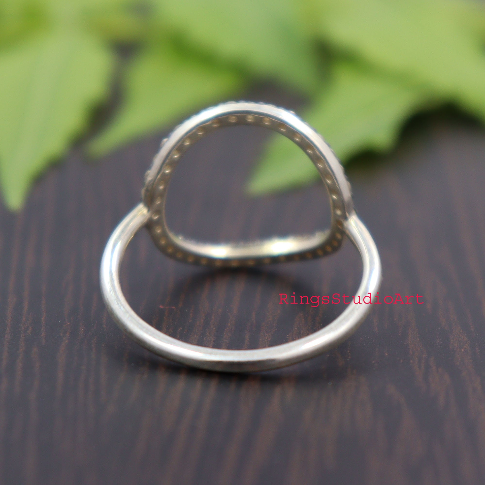 Natural Pave Diamond Circle Shape Ring 925 Sterling Silver - Etsy