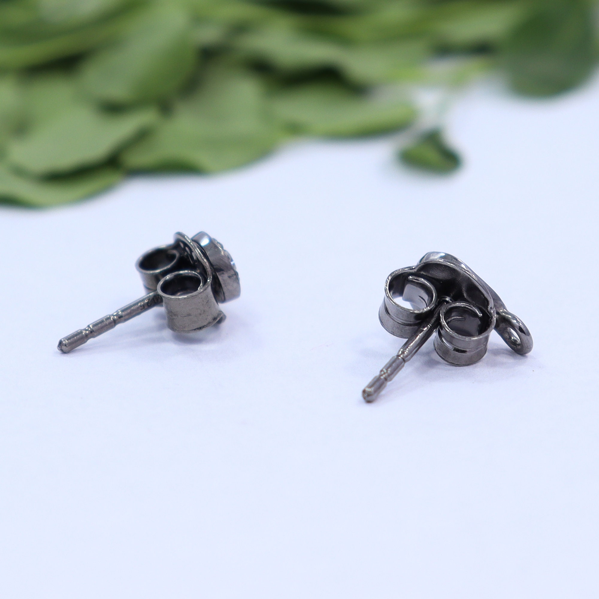 Natural Diamond Starling Silver Studs, Tear Drop Shape Handmade Silver ...