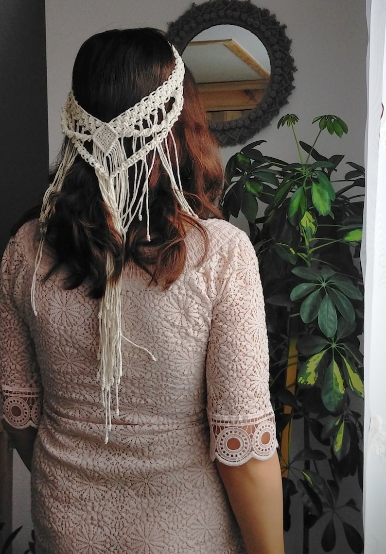 Macrame Veil for Boho Wedding, Unique Gift for Bridal Shower, Hair Jewelry Accessories - Etsy