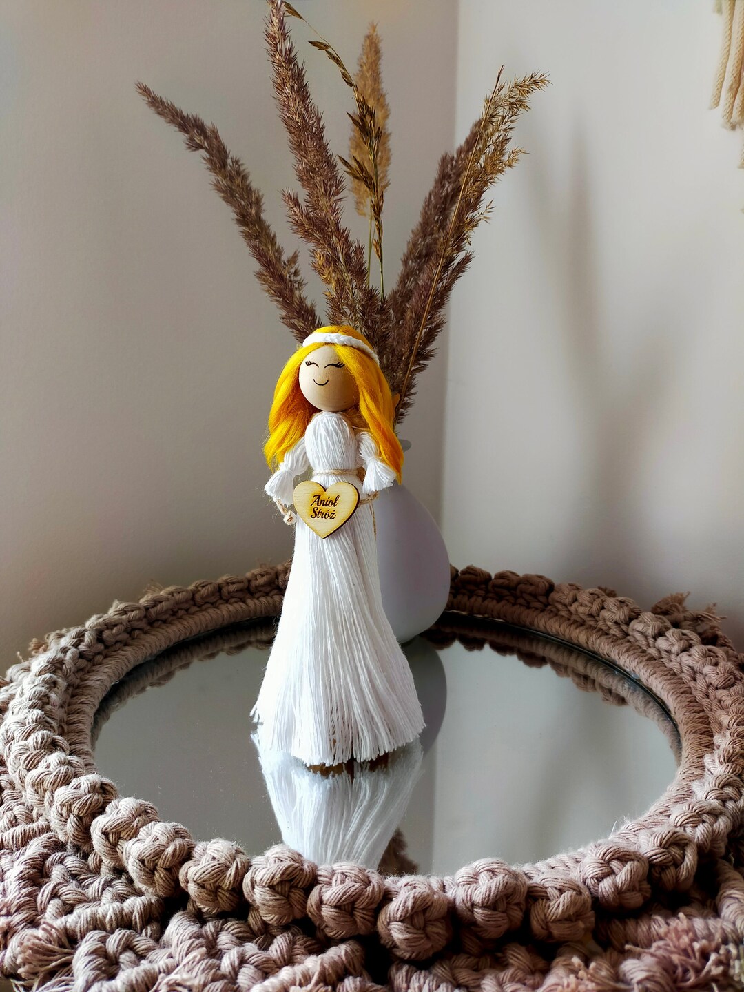 Macrame Angel, Macrame Doll, Wedding Gift, First Communion Present ...