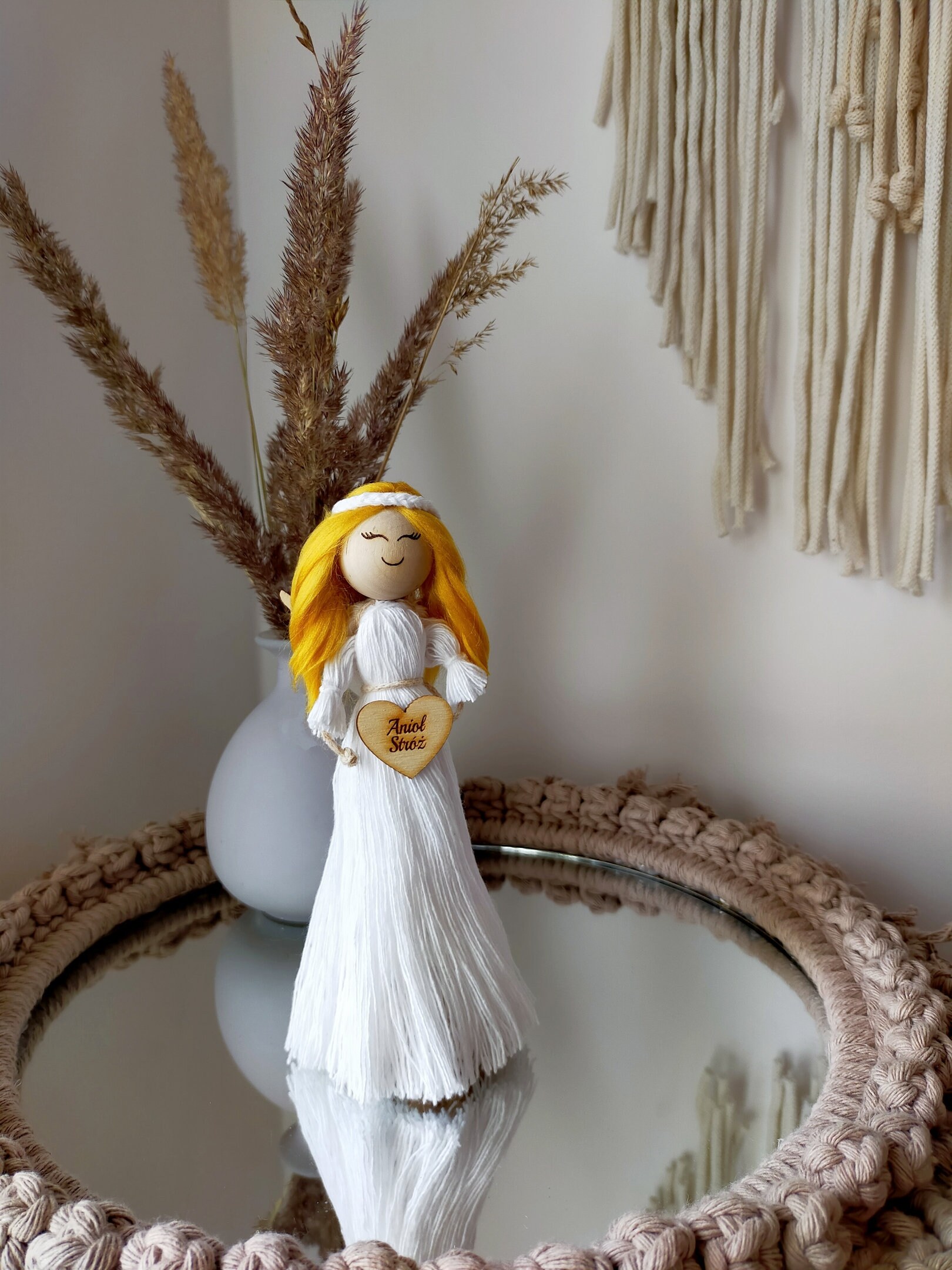 Macrame Angel, Macrame Doll, Wedding Gift, First Communion Present ...