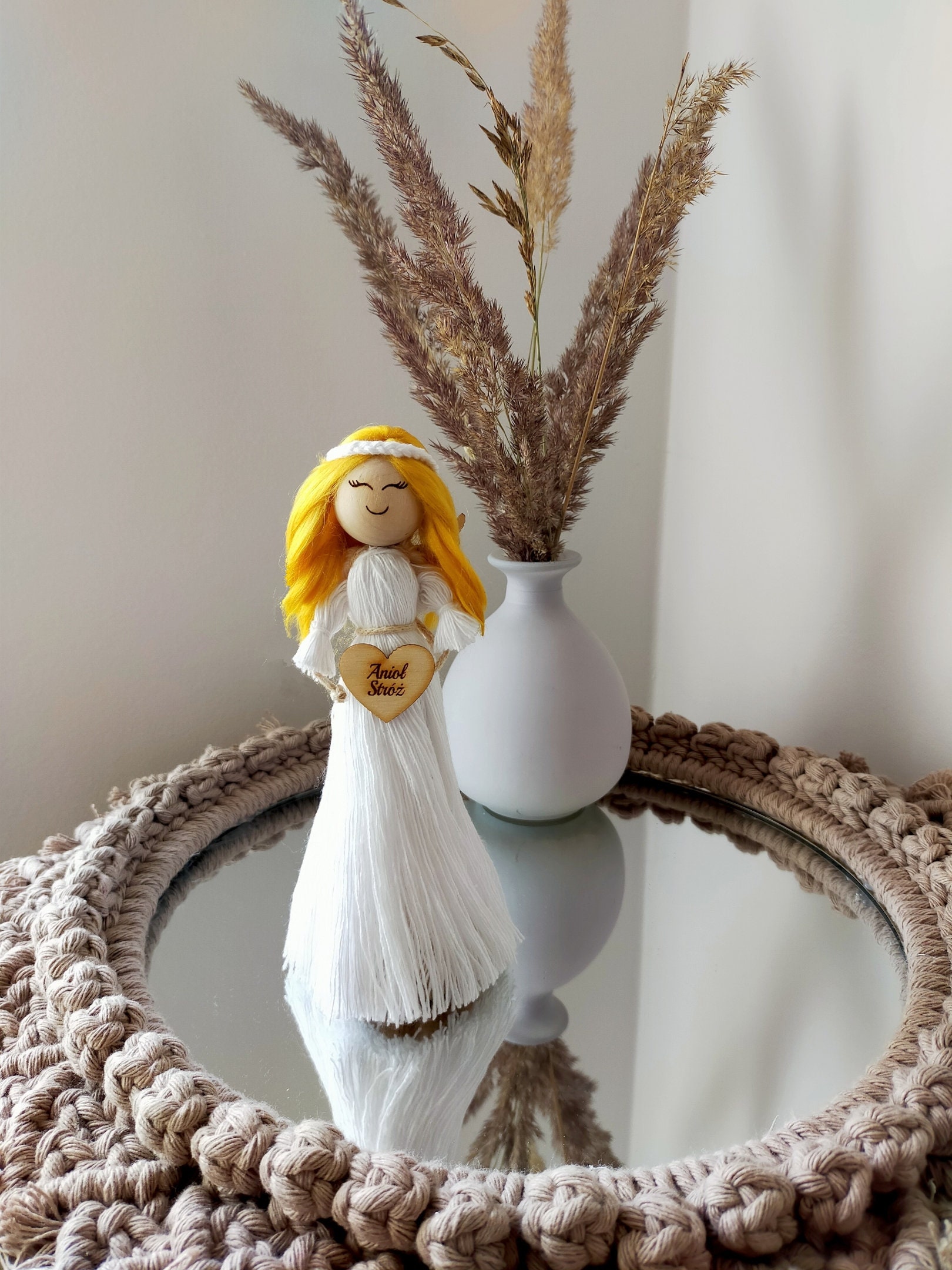 Macrame Angel, Macrame Doll, Wedding Gift, First Communion Present ...