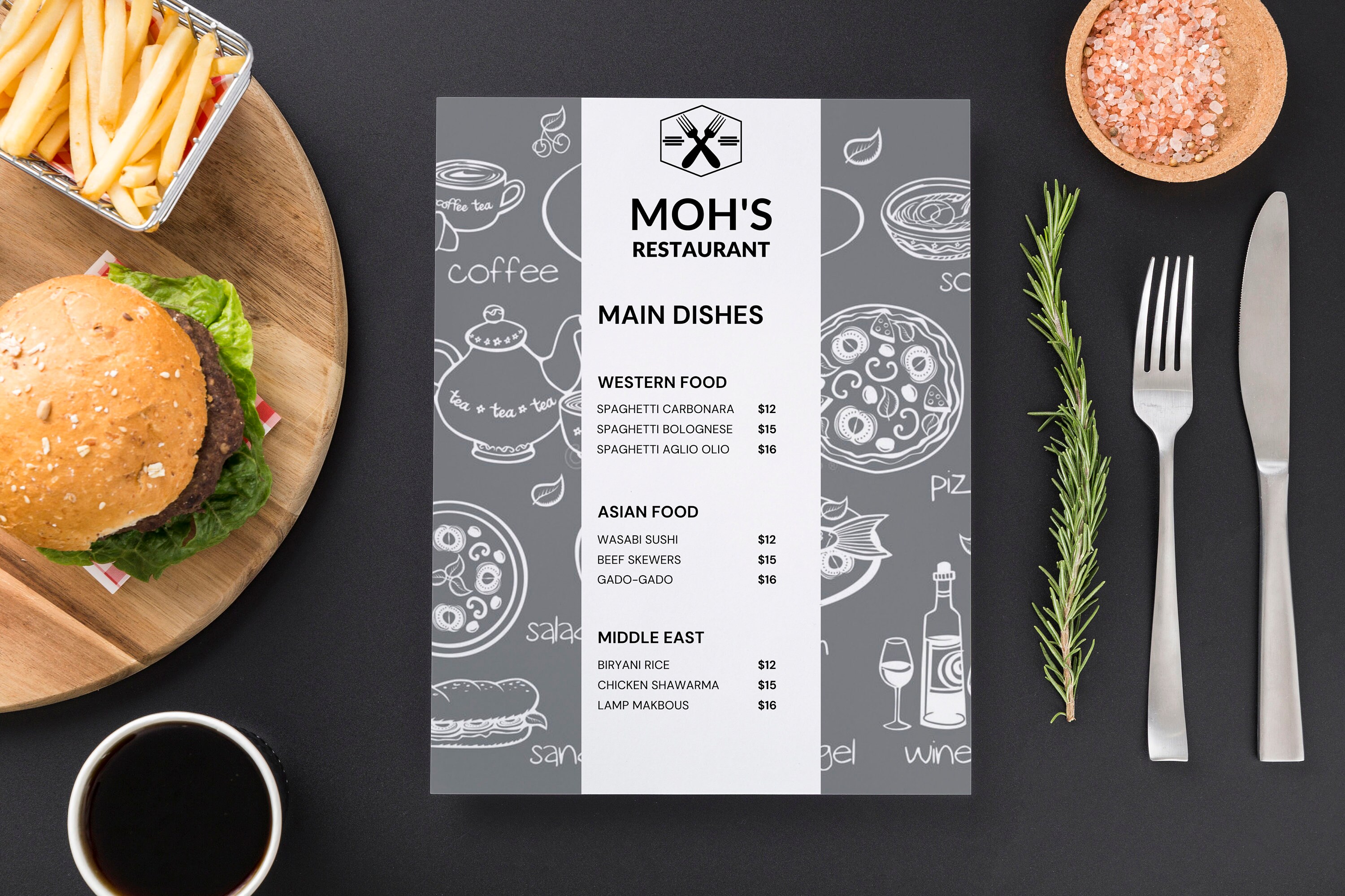 Editable Restaurant Menu Template Printable Menu Template - Etsy
