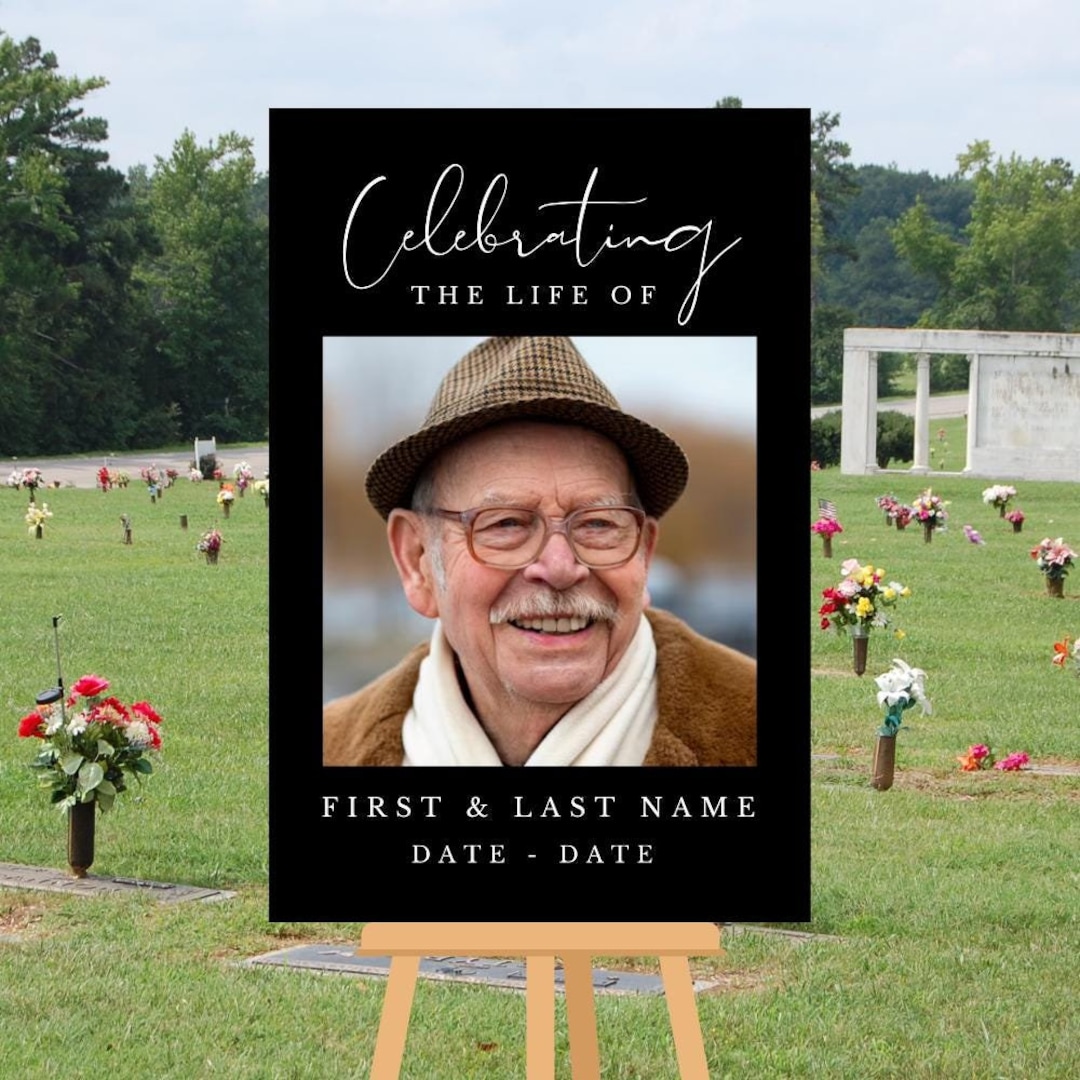 Funeral Welcome Sign, Celebration of Life Poster, Photo Template, 24x36 ...