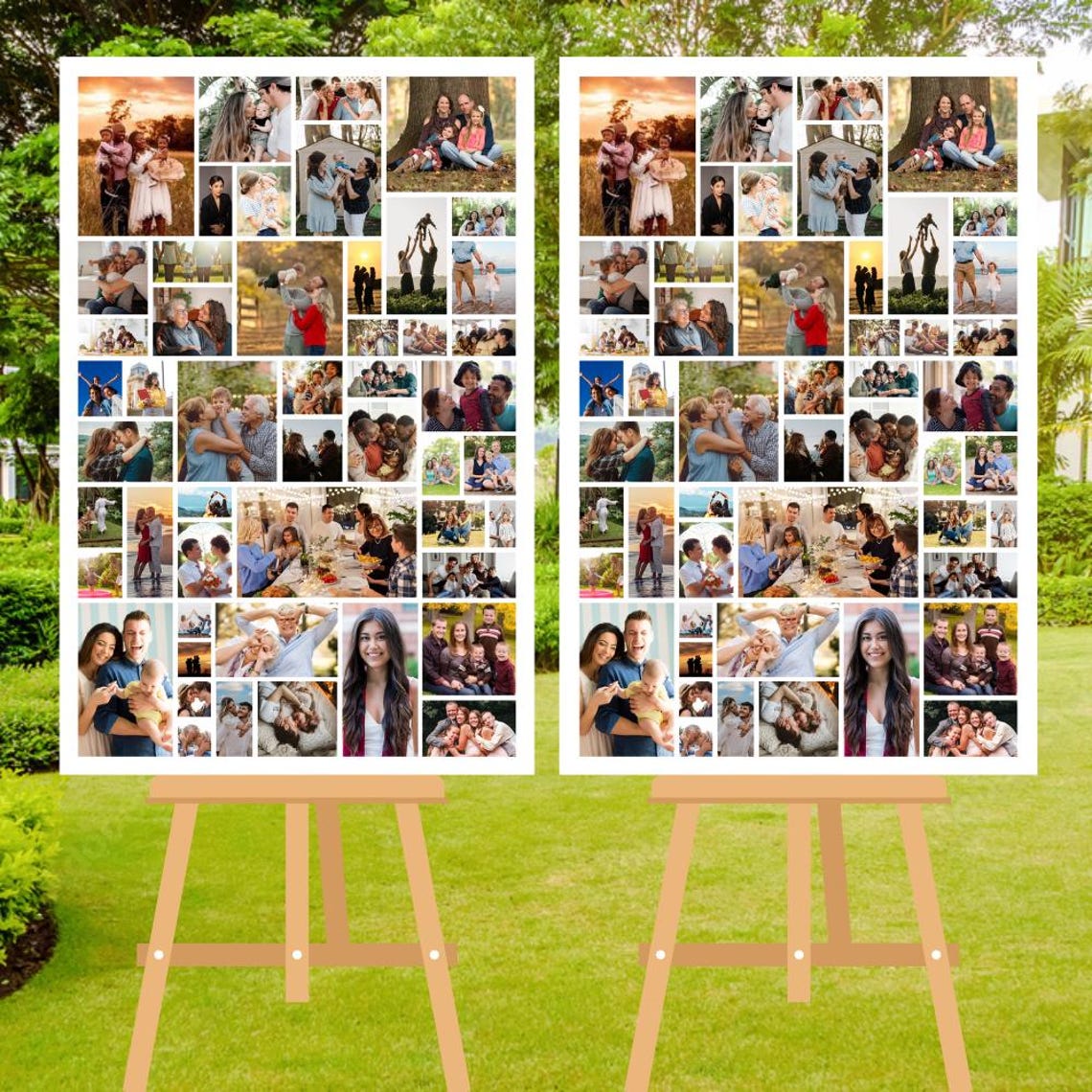 Funeral Collage Template Memorial Poster, 24x36, 20x30, 18x24, 16x24 - Etsy