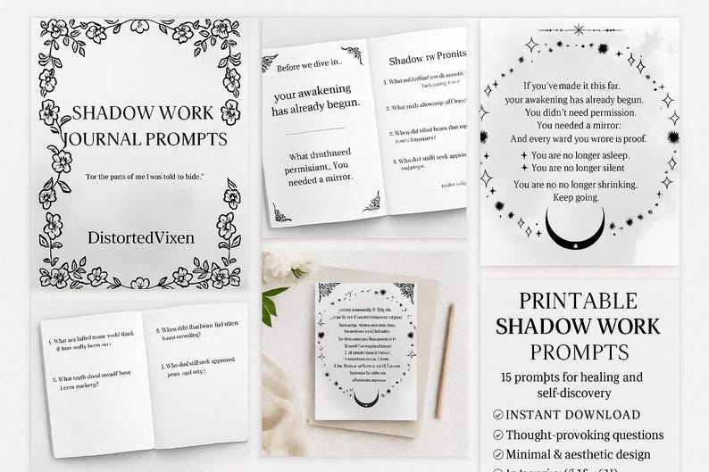 Shadow Work Journal Prompts – Digital Self Healing Printable, Inner ...