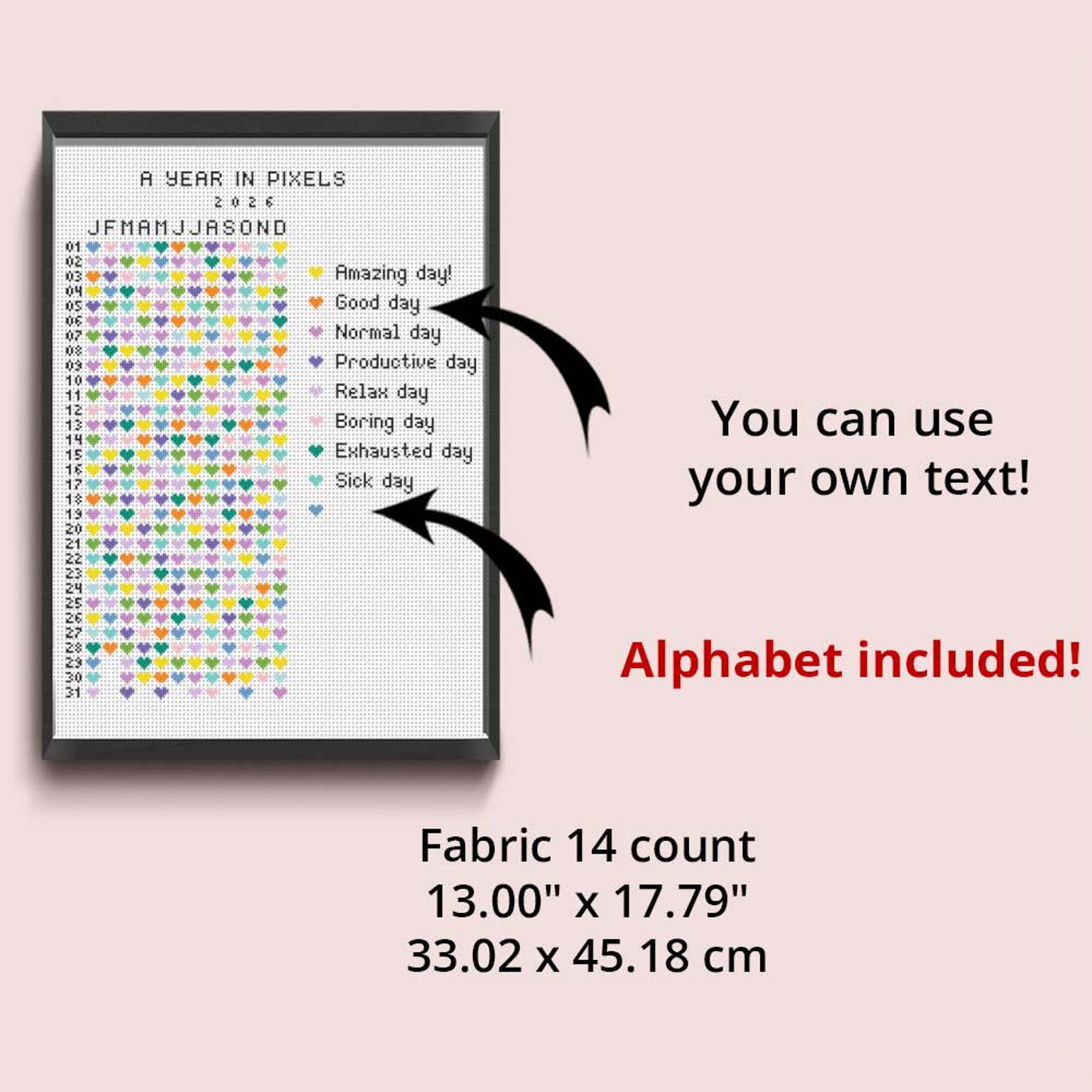 2025 New Year in Pixels. Temperature Cross Stitch Pattern. 4stitchlv - Etsy