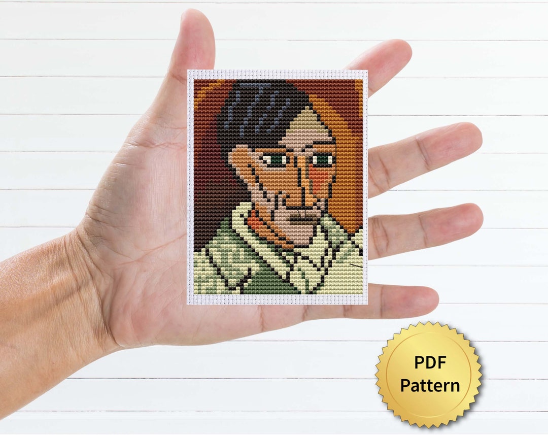 Tiny Self-portrait by Pablo Picasso Cross Stitch Pattern, Easy for ...