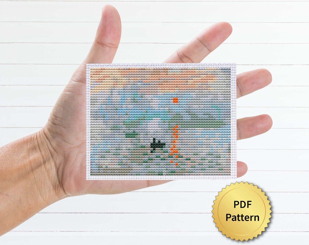 Sunrise by Claude Monet Cross Stitch Pattern. Miniature Art Tiny ...